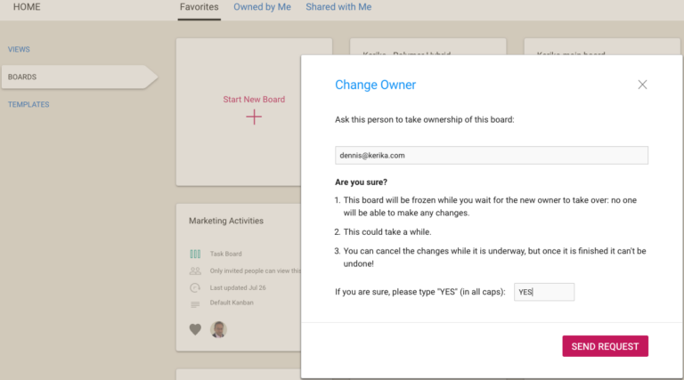 Changing the Owner of a Board | Get More Done, With Kerika