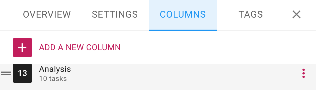 Hiding and showing columns | Get More Done, With Kerika